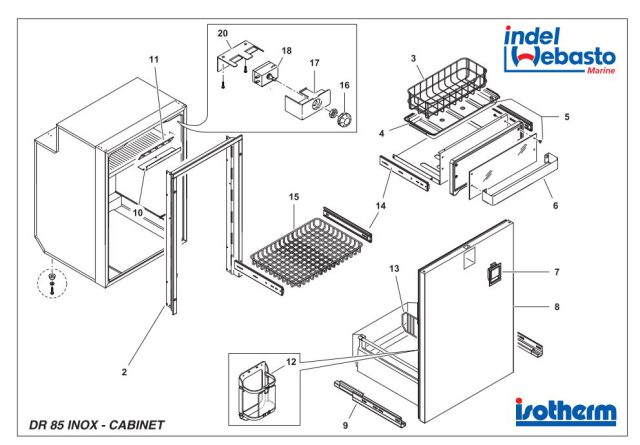 Isotherm Drawer 85 Inox Fridge Spare Parts - JPC Direct